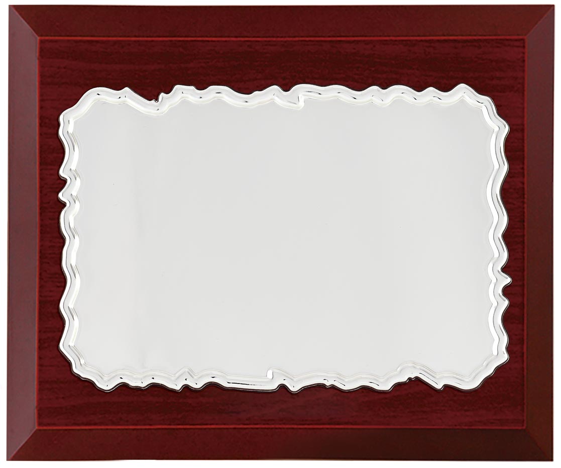 Placa conmemorativa con bordes plata