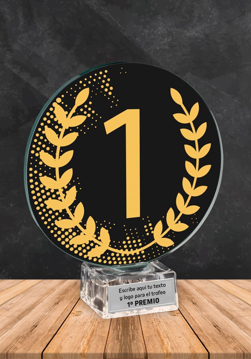 Trofeo de cristal Ganador Numero 1