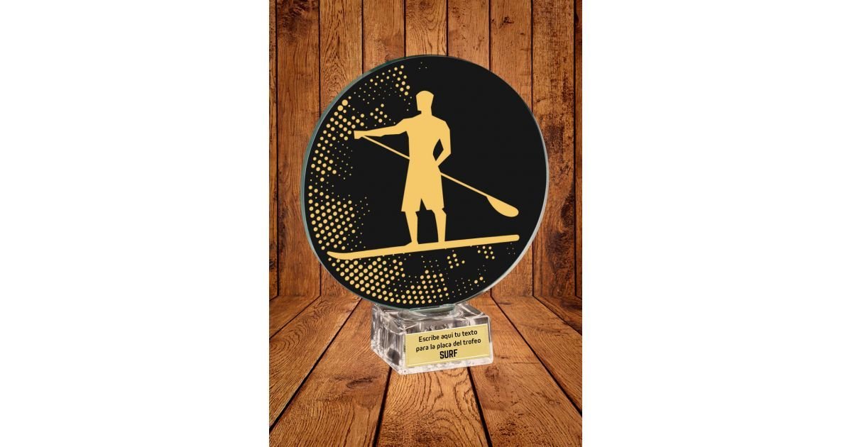 Troféu de cristal para Paddle Surf