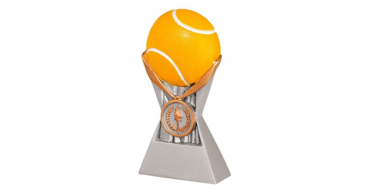 Trofeo de Tenis en resina con relieve y pelota