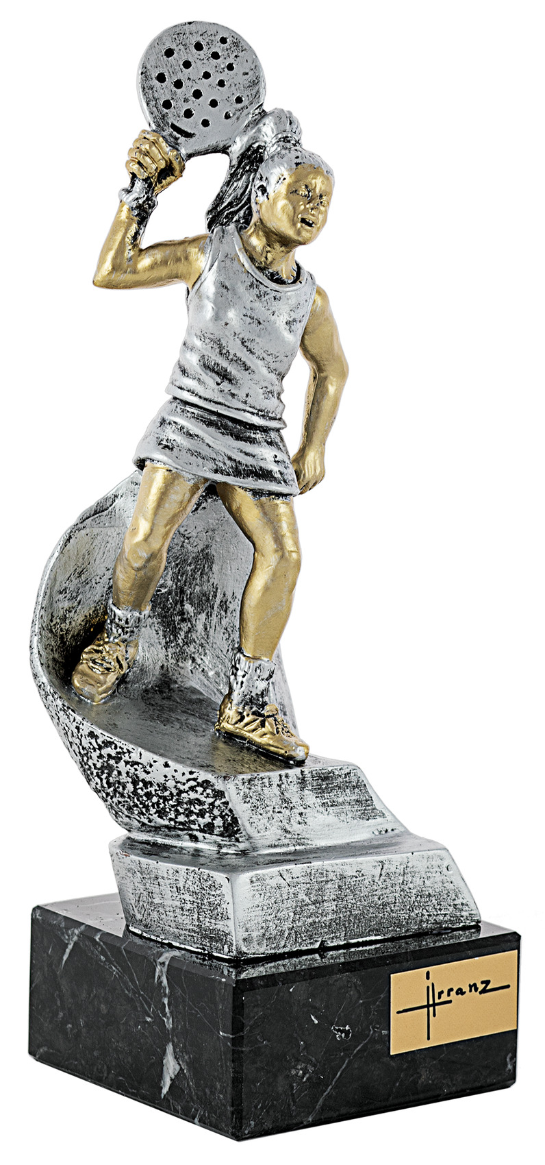 Woman padel player trophy