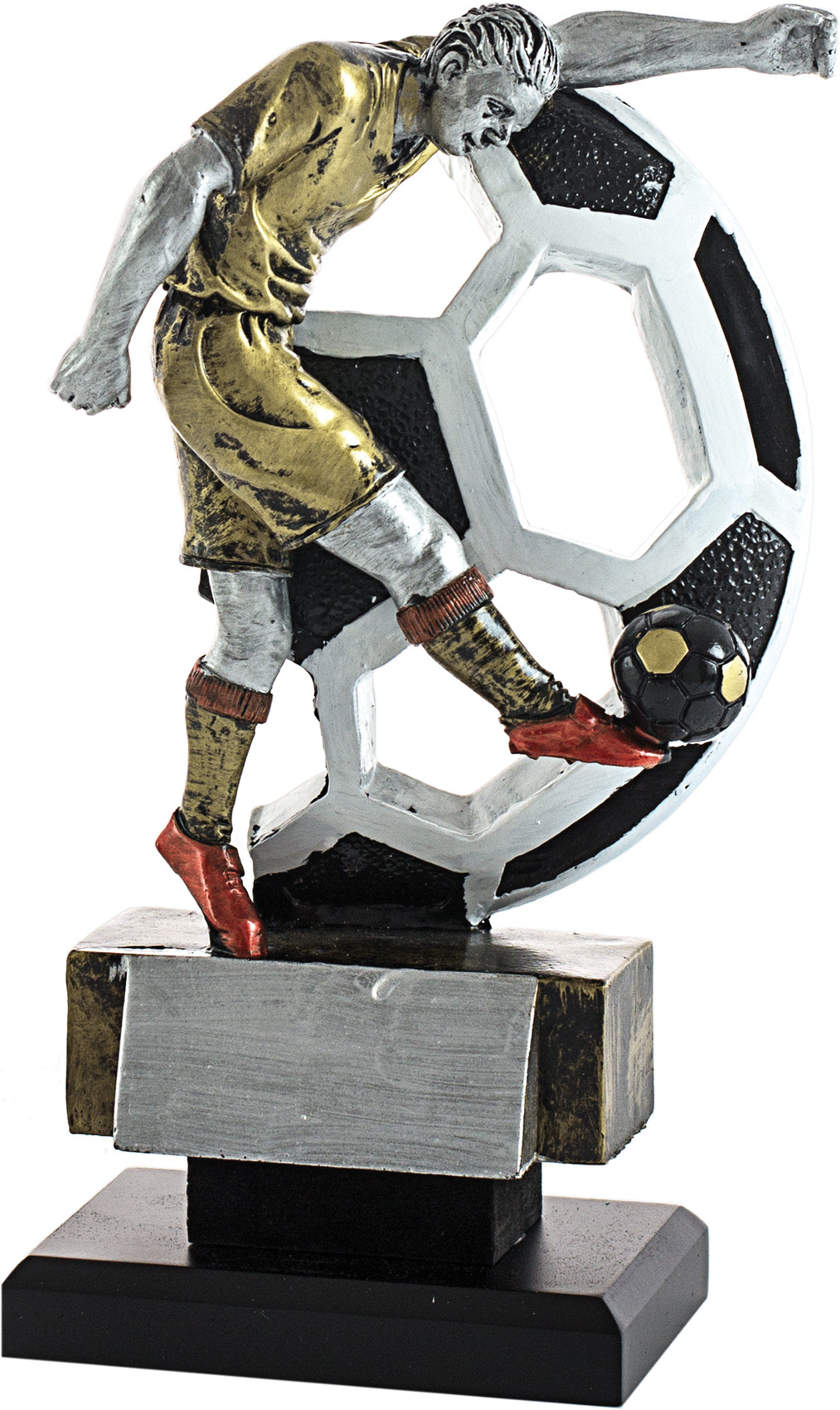 Figure soccer player throwing the ball