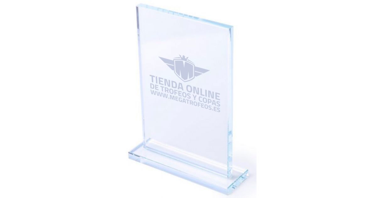 Crystal trophy rectangular rectangular base