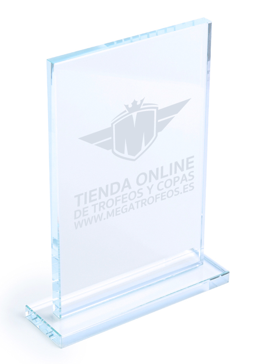 Crystal trophy rectangular rectangular base