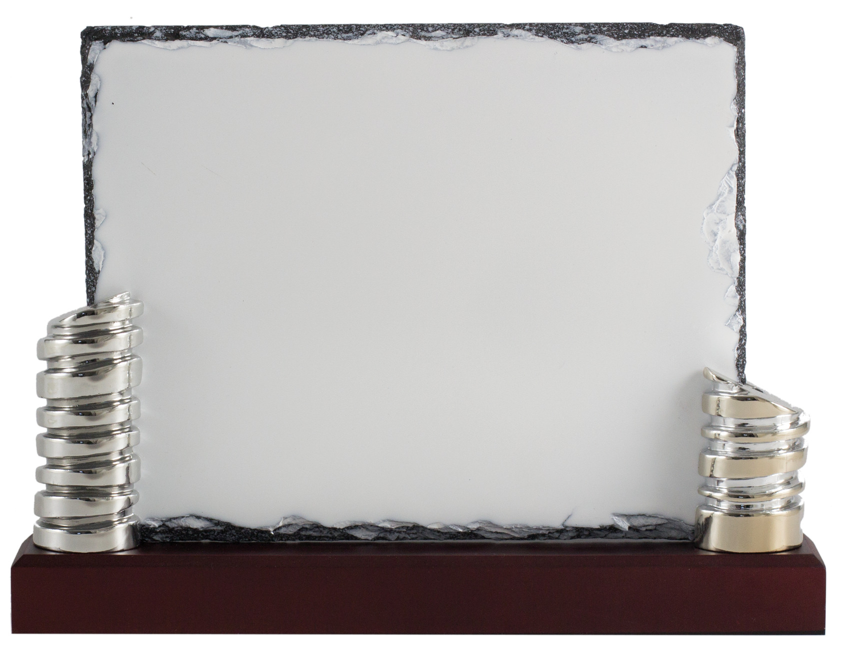 Tribute silver plate rectangular shape and edge worn